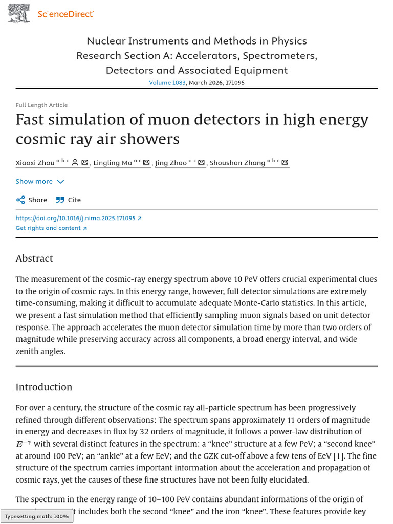 Fast Simulation of Muon Detectors in High Energy Cosmic Ray Air Showers ...