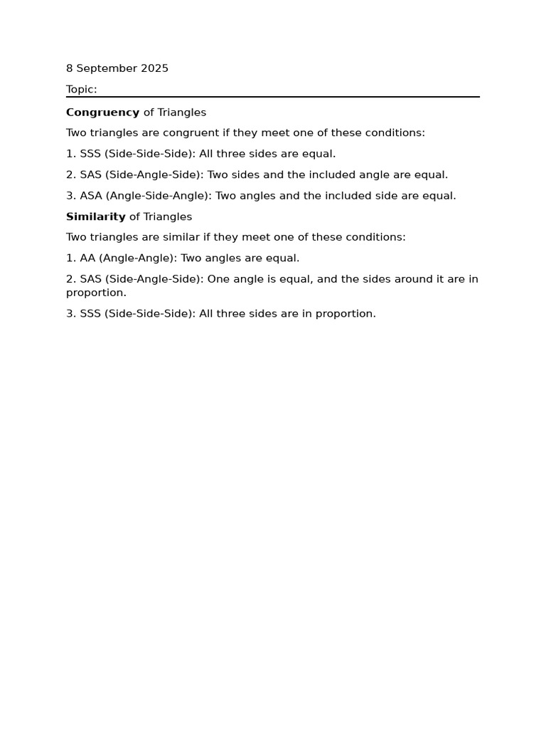 Grade 7 Similarity and Congruency Method | PDF