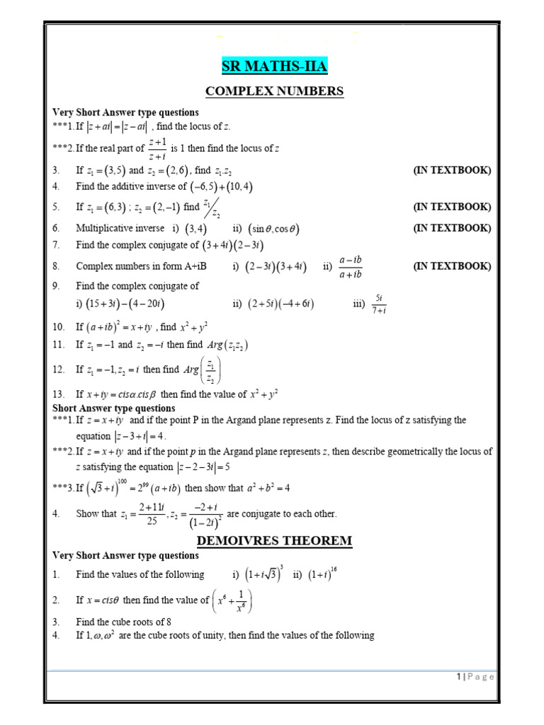 Srs Mat-Iia Important Questions 2026 | PDF | Equations | Probability ...