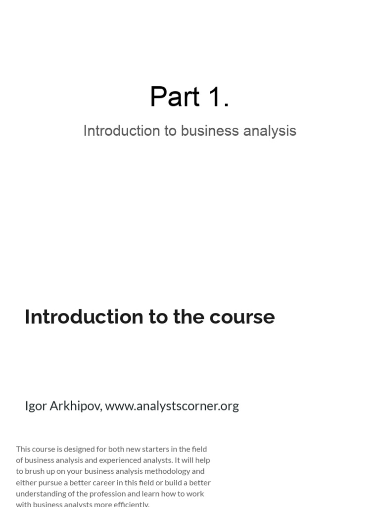 Advanced+BA+ +section+01+ +printable | PDF | Business Analysis ...