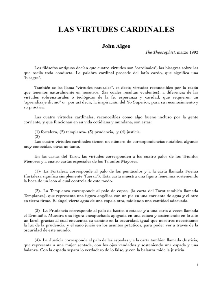 Algeo John-Las Virtudes Cardinales | PDF | Virtud | Wizard Of Oz ...