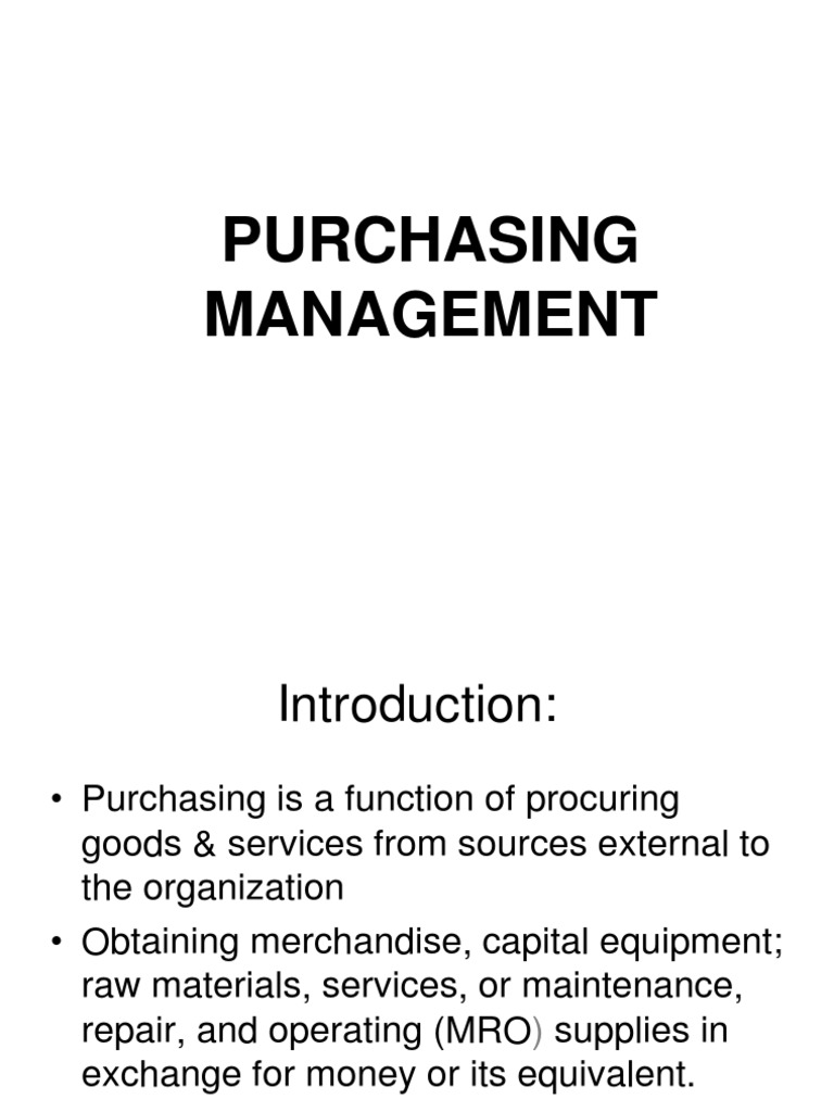 Purchasing Management | PDF | Procurement | Prices
