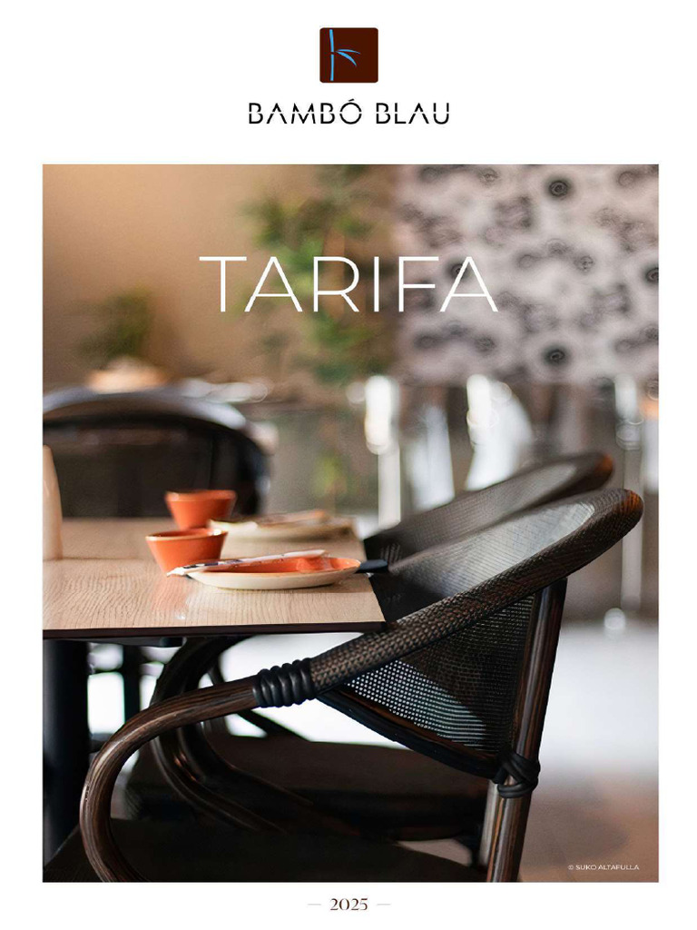 Tarifa Bambo Blau 2025 | PDF | Silla | Mueble