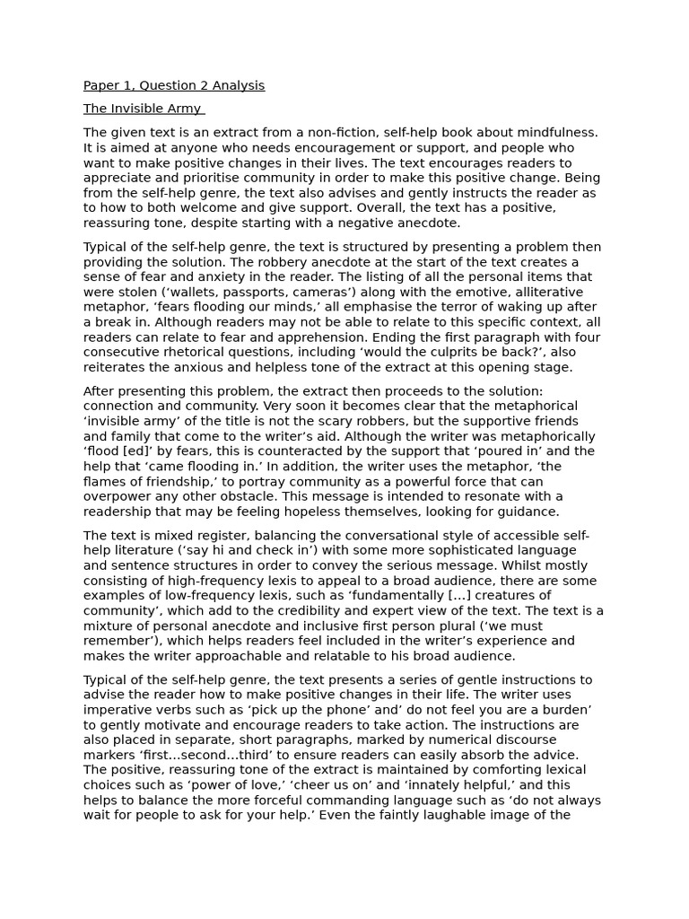 Invisible Army Analysis | PDF | Linguistics | Human Communication