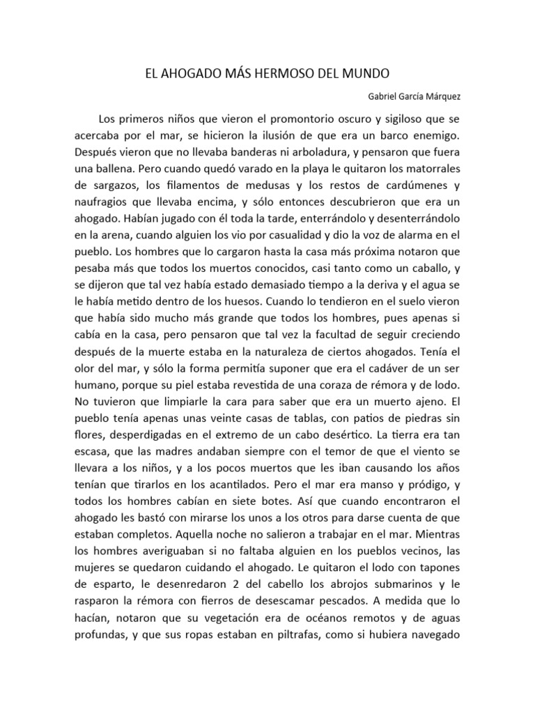 669939340 El Ahogado Mas Hermoso Del Mundo | PDF | Gabriel García Márquez