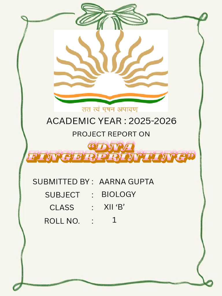 Class 12 DNA Fingerprinting Project | PDF