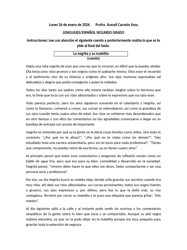 La Negrita y Su Maletita | PDF