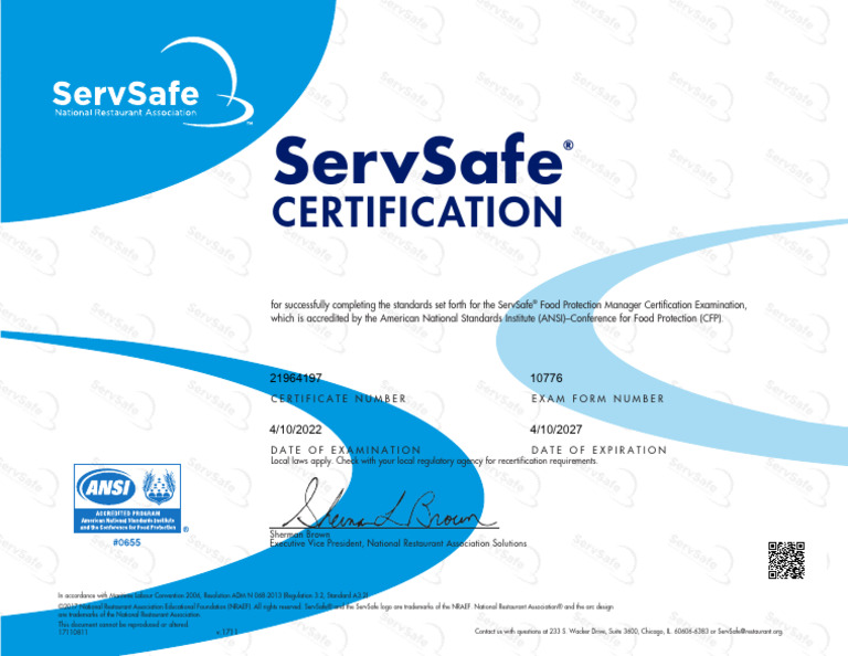ServSafe Certification | PDF