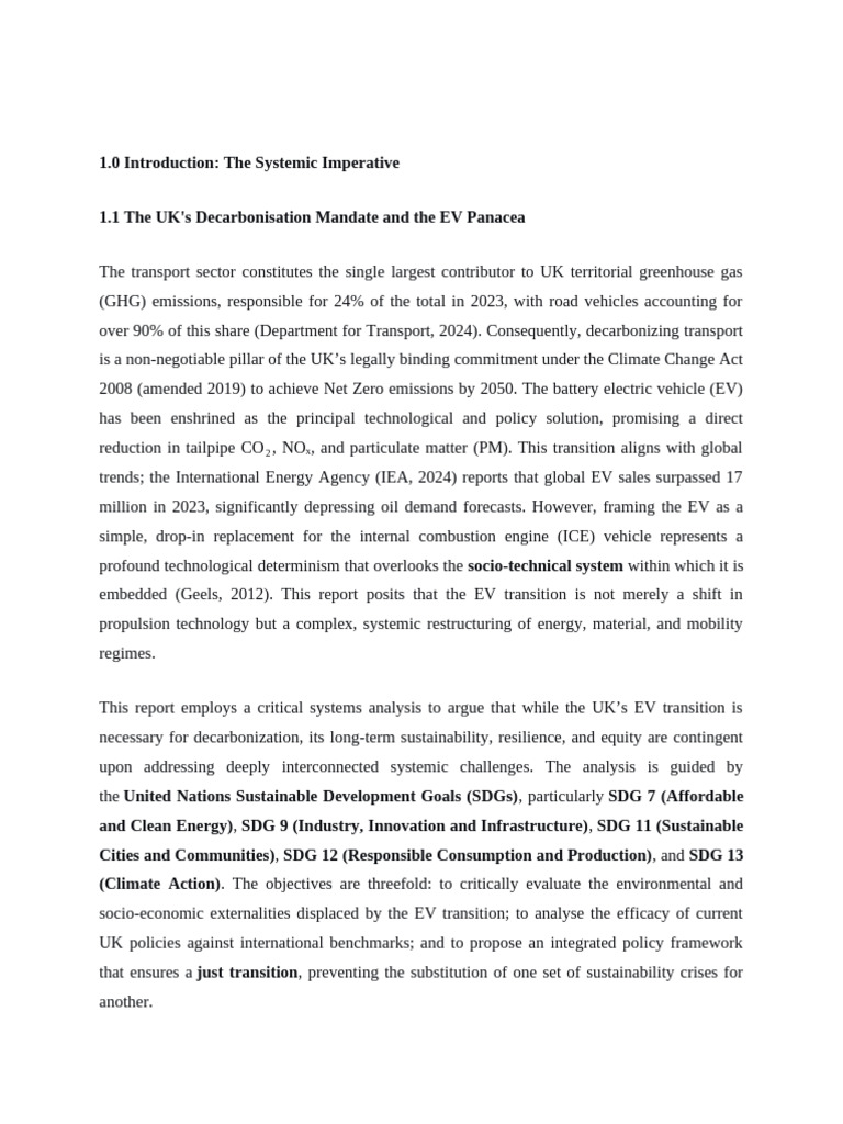 UK Transport Analysis Cor Ref | PDF | Electric Vehicle | Climate Change ...