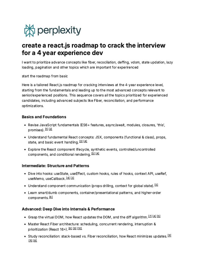 Create A React - Js Roadmap To Crack The Interview F | PDF | Computing ...