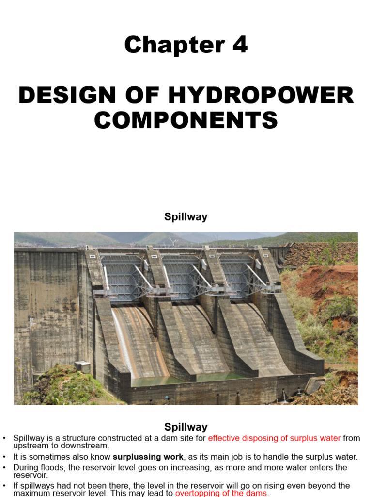 Design of Hydropower Components - 5 | PDF | Spillway | Dam