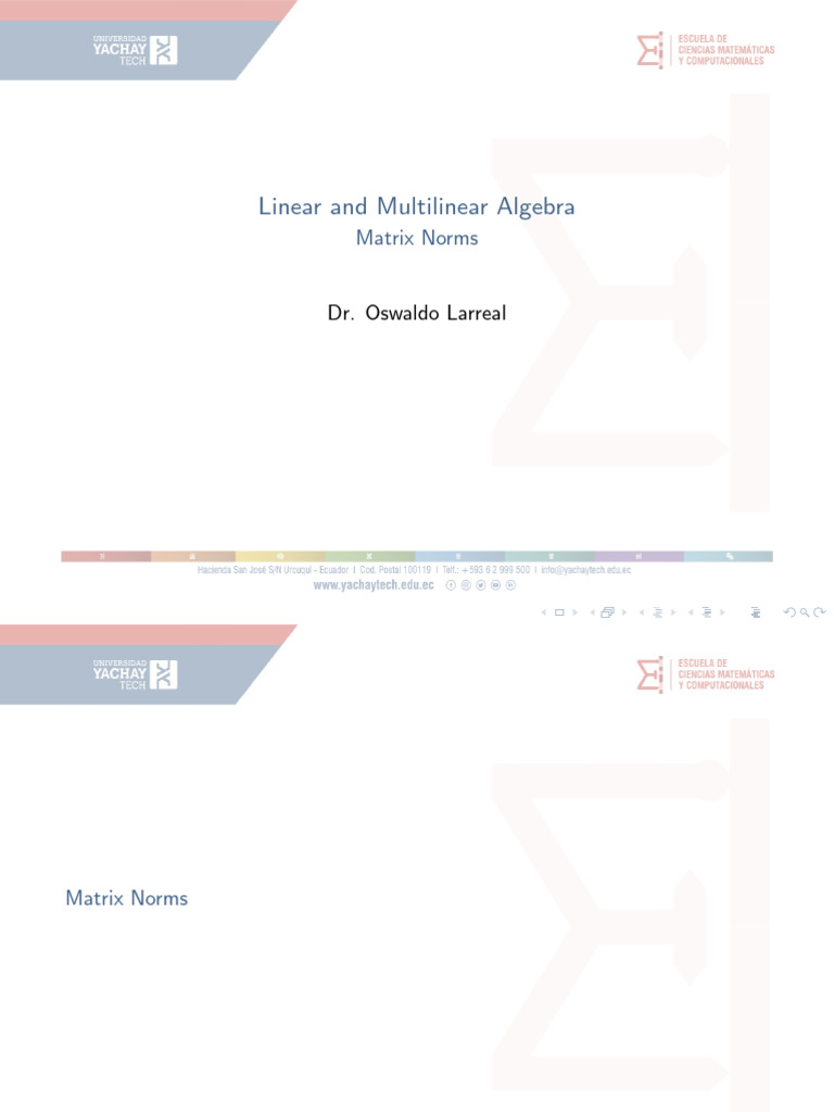 Linear and Multilinear Algebra Unit1 Class7 | PDF | Norm (Mathematics ...