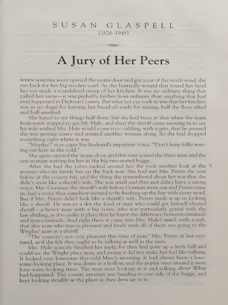 Paper3-03-A Jury of Her Peers-Susan Glaspell | PDF