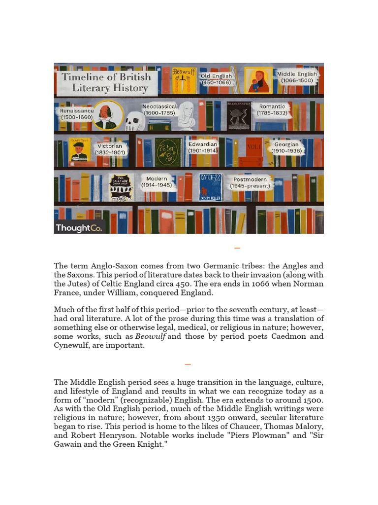 British Literary Periods | PDF | English Literature | Romanticism