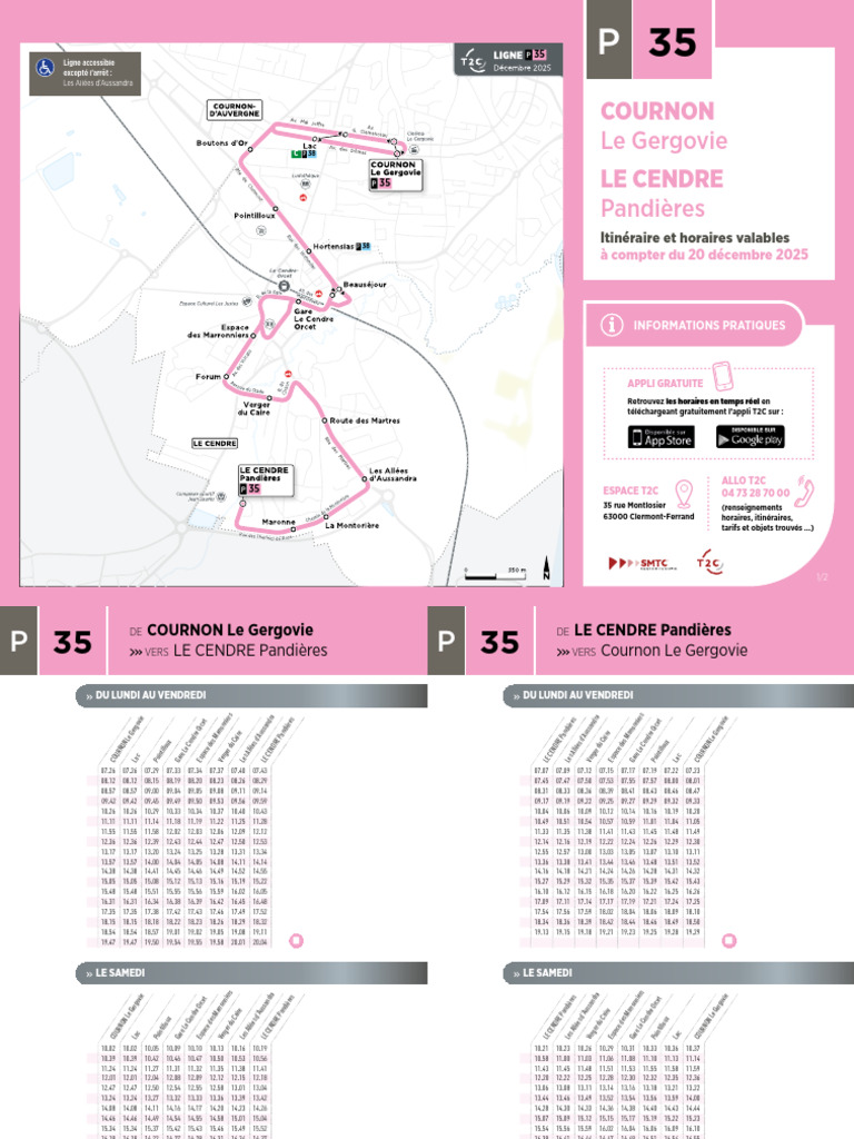V5 T2C Fiches Ligne P35 Nouveau Reseau Dec 2025 | PDF