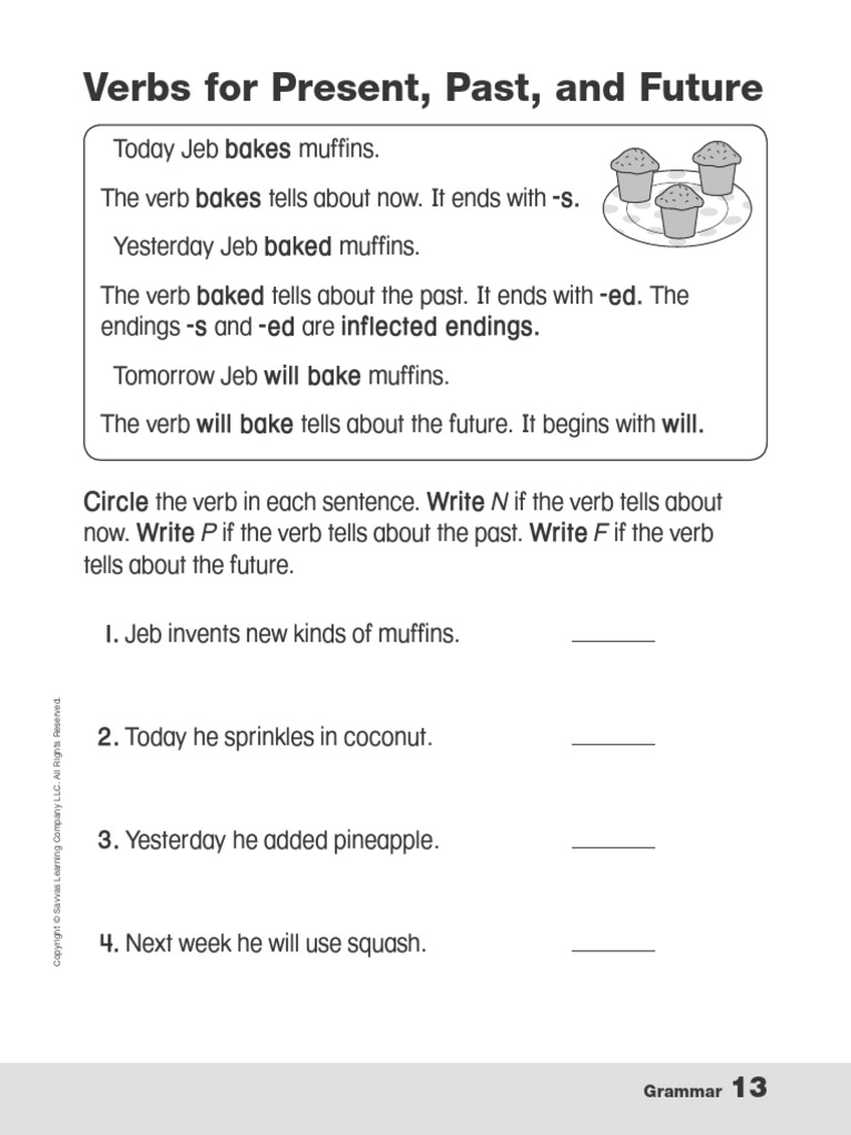 Grammar 13 Verbs For Present, Past, and Future | PDF