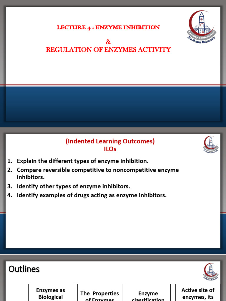4-ASU Enzyme Lecture Inhibition+ Regulation-2024 InshAllah | PDF ...