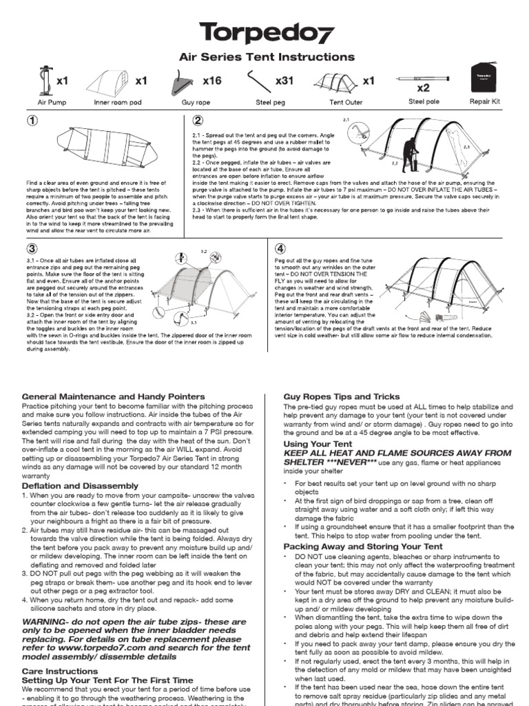 Torpedo7 Air Series 500 Inflatable Tent Vallartabl I022509 ...