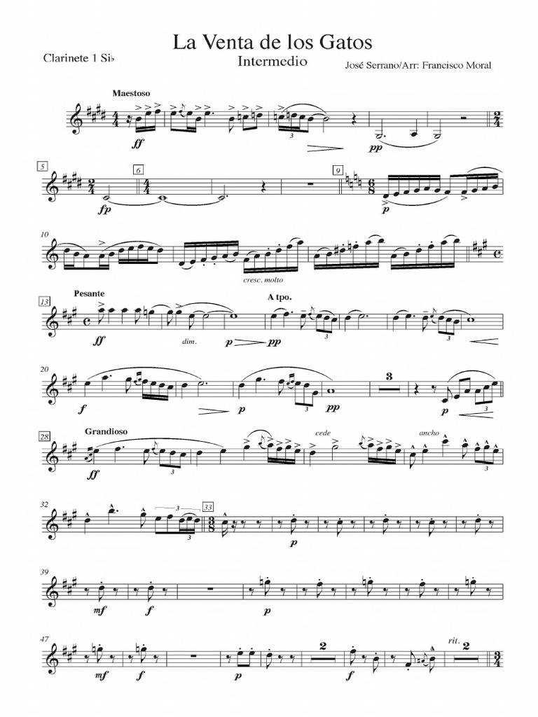 La Venta de Los Gatos - Arr. Francisco Moral Ferri | PDF