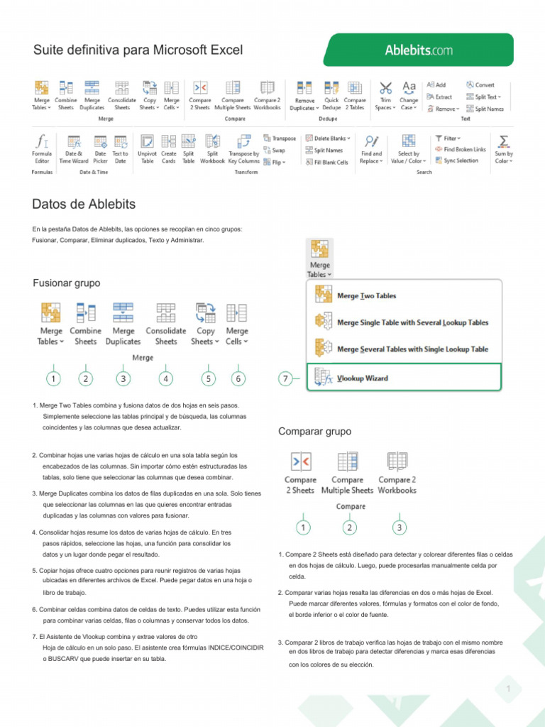 TEXTO_ULTIMATE_SUITE_CHEAT_SHEET_(1) | PDF | Microsoft Excel | Hoja de ...