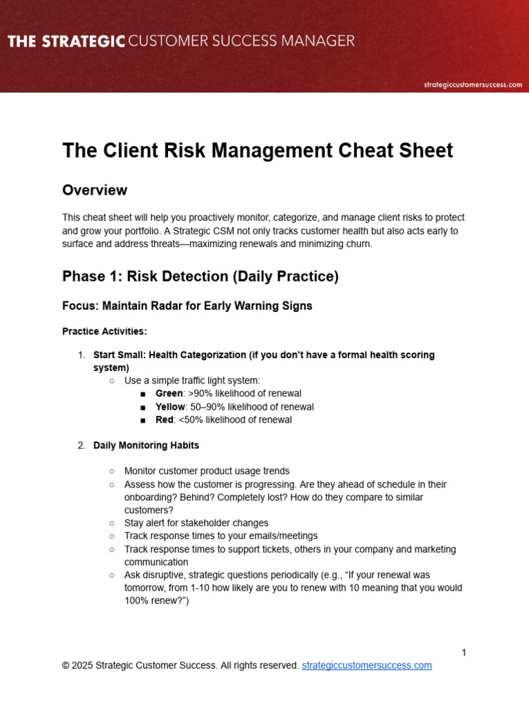 8 Client Risk Management Cheat Sheet | PDF | Radar | Remote Sensing