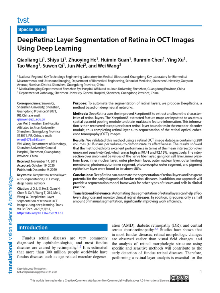 DeepRetina Layer Segmentation of Retina in OCT Images Using Deep ...