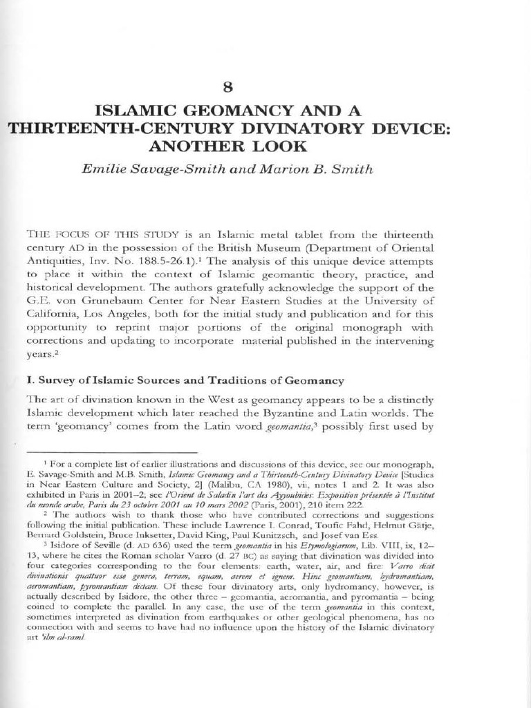 Islamic Geomancy and A Thirteenth Century Divinatory Device | PDF