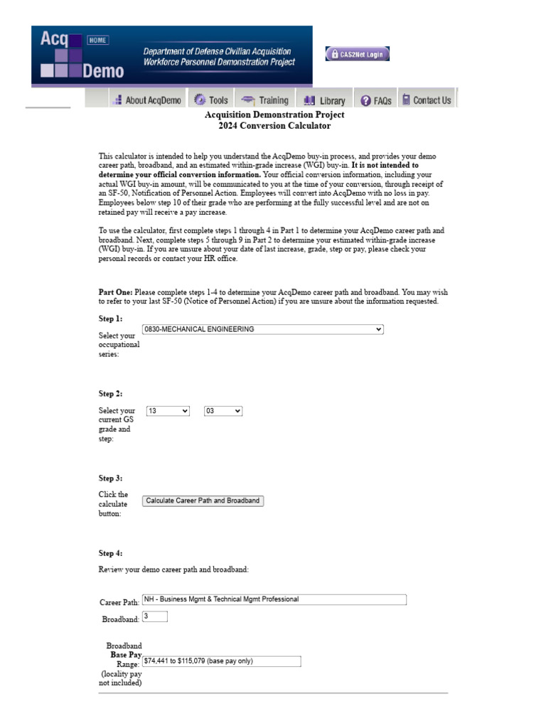 AcqDemo Conversion Calculator - GS-13 | PDF
