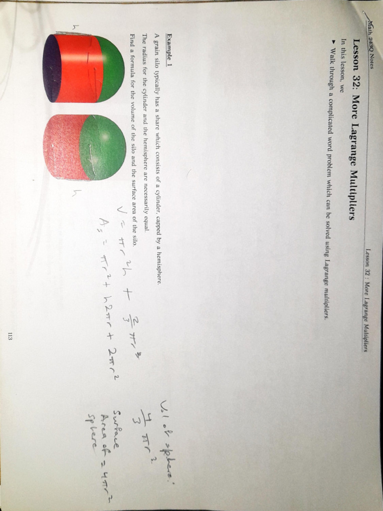 Calc III L32 More Lagrange Multipliers SU Suzannah Persaud | PDF ...