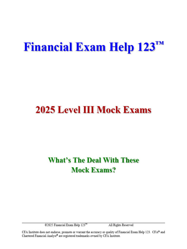 What - S The Deal With These Level III Mock Exams | PDF | Euro