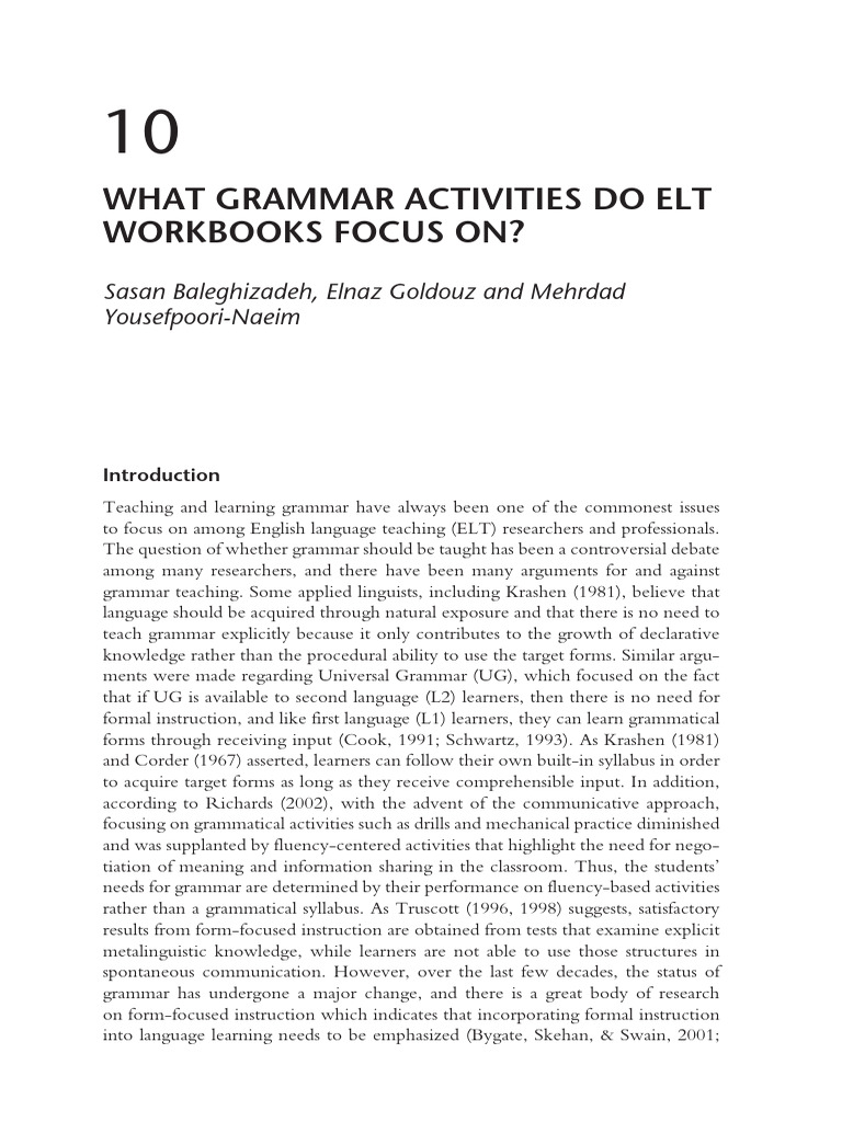 Baleghizadeh Et Al. - 2016 - What Grammar Activities Do Elt Workbooks ...