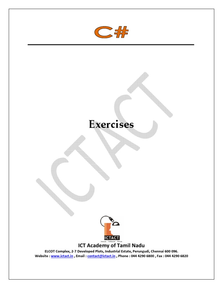 C Exercises Pdf Parameter Computer Programming C Sharp Programming Language