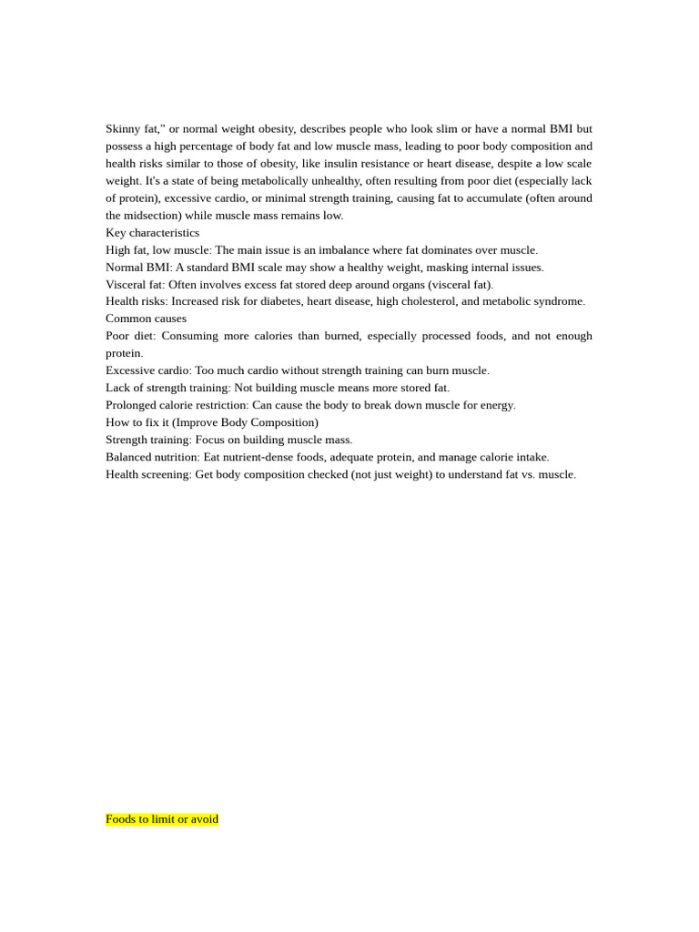 Skinny Fat | PDF | Fat | Obesity
