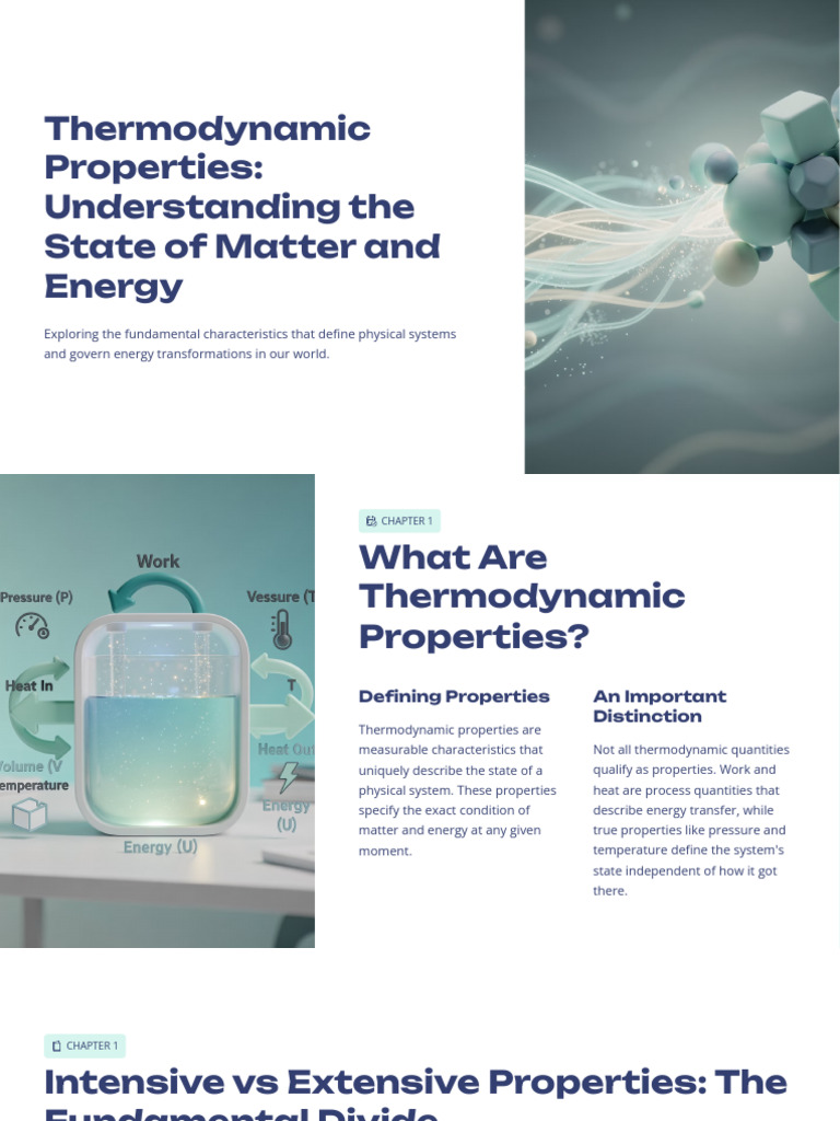 Thermodynamic Properties Understanding The State of Matter and Energy ...
