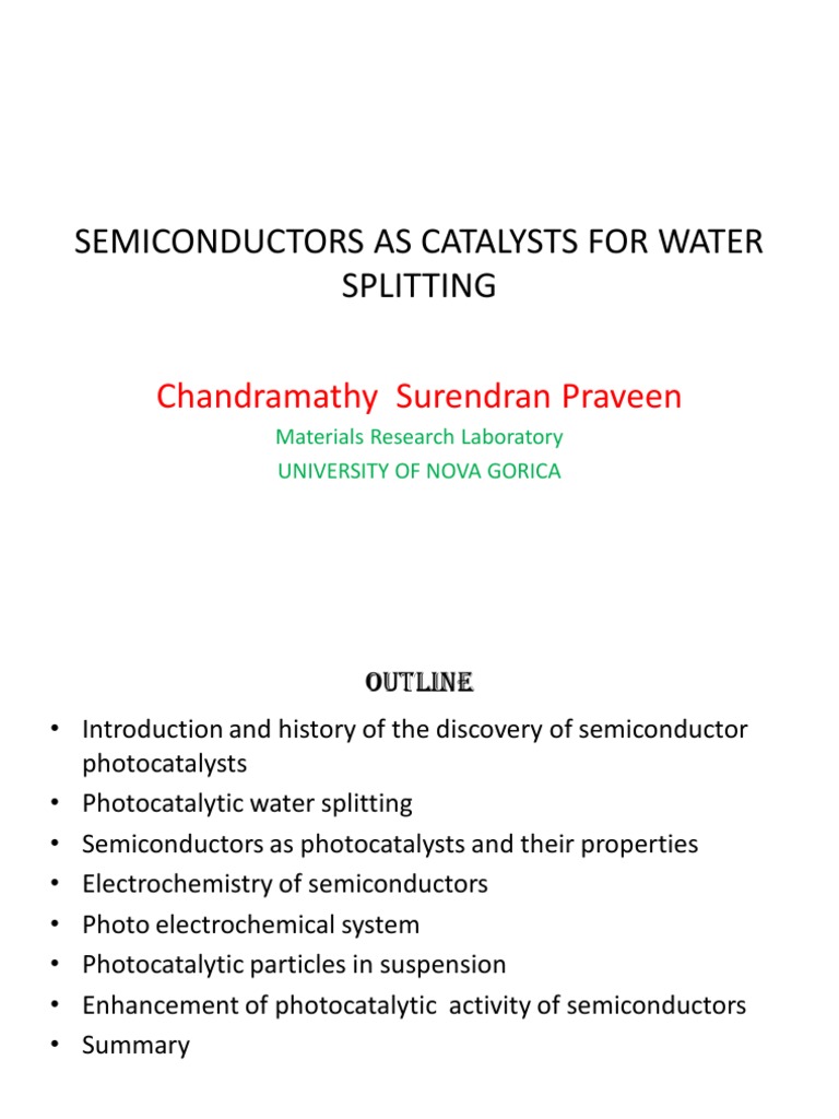 History of Photocatalysis in Water Splitting | PDF | Doping ...