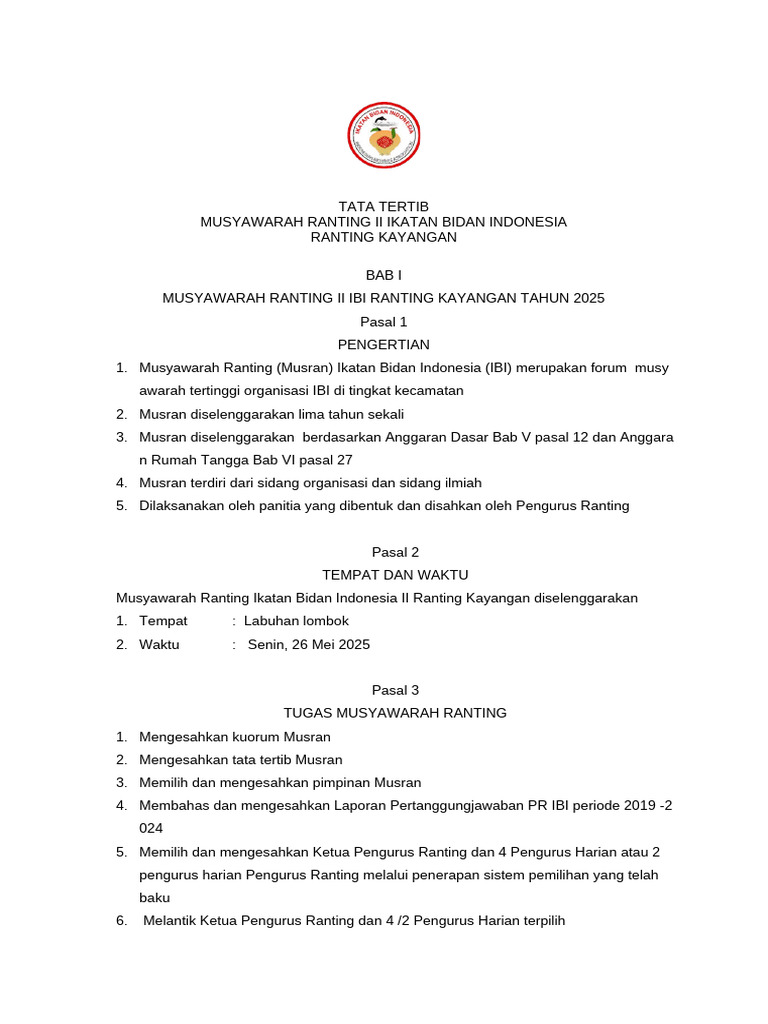 TATA TERTIB MUSRAN 2025 Fix | PDF