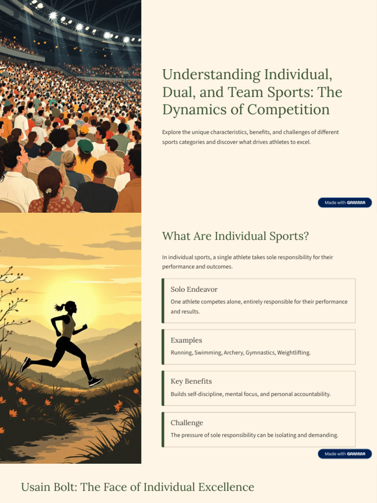 Understanding Individual Dual and Team Sports The Dynamics of ...