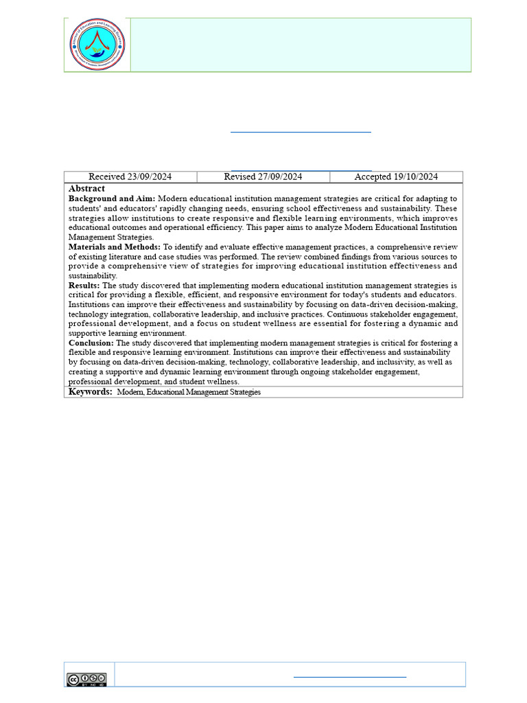 Modern Educational Institution Management Strategi | PDF | Leadership ...