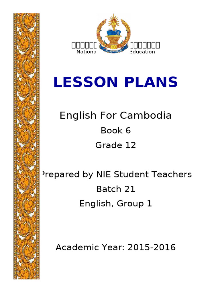 Grade 12 Lesson Plans by English Group 1 | PDF | Vocabulary | Teachers