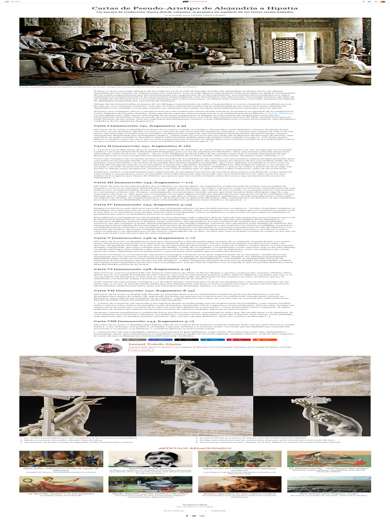 Cartas de Pseudo-Aristipo de Alejandría a Hipatia | Meer | PDF