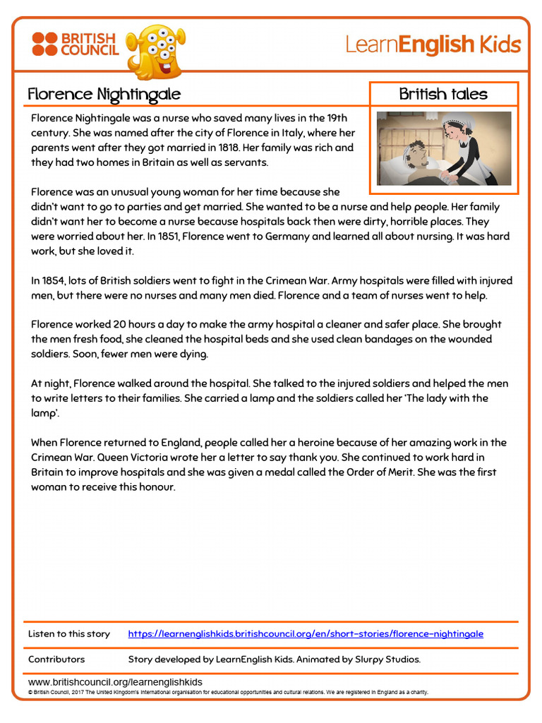 British Tales Florence Nightingale Transcript | PDF
