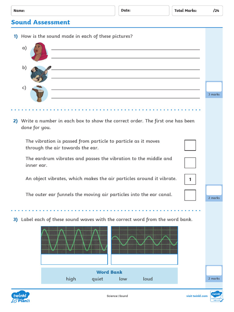 Assessment Test Sound | PDF | Sound | Ear