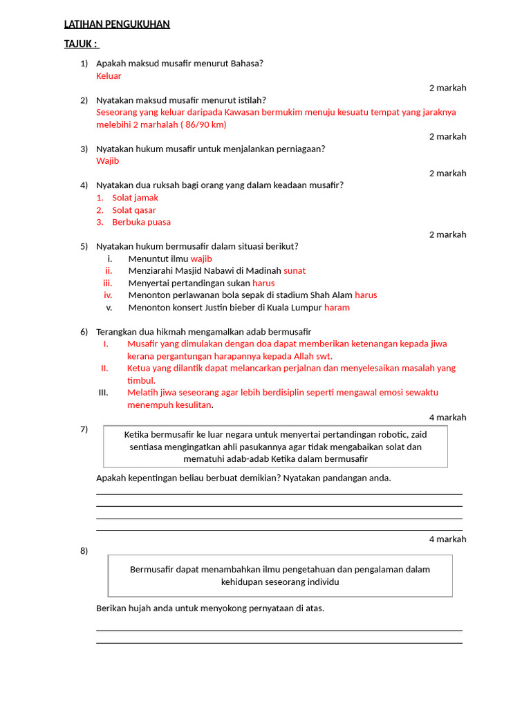 Skema Adab Bermusafir | PDF