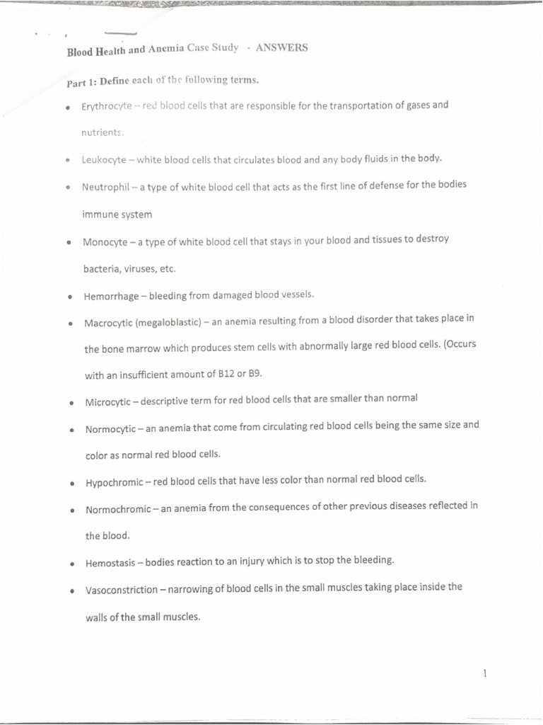 Anemia Study | PDF