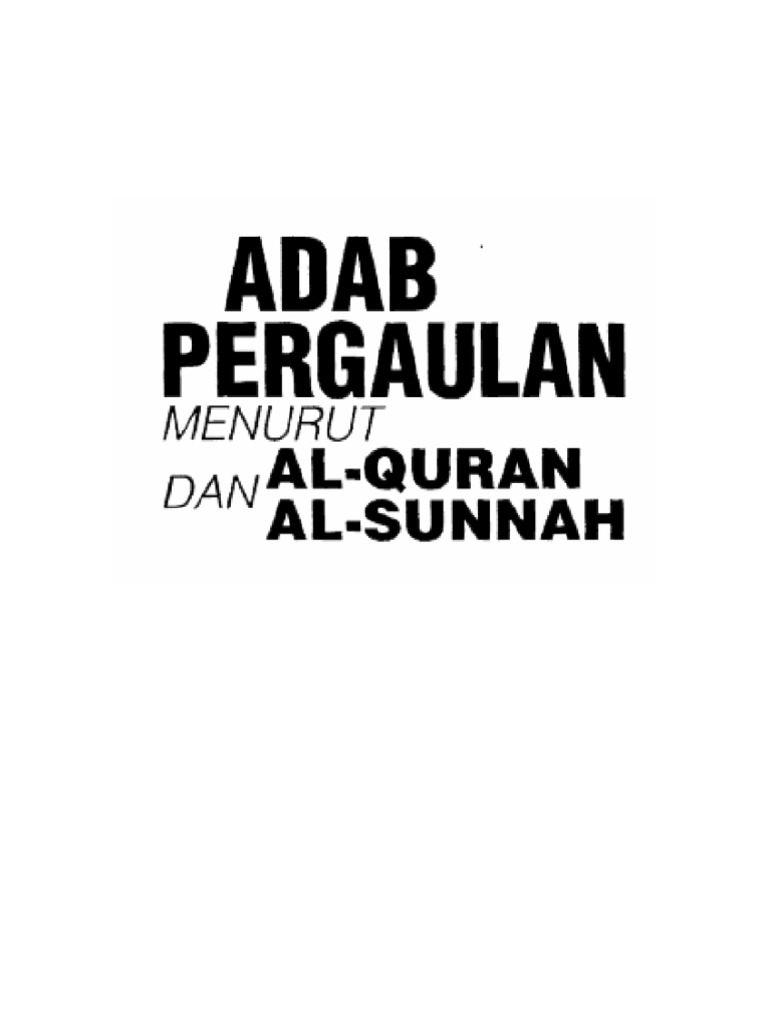 Adab Pergaulan Menurut Alquran | PDF