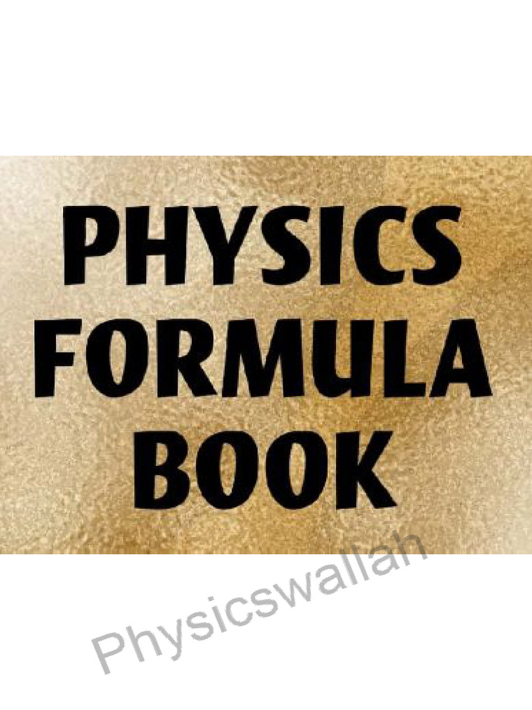 Physics Formula Booklet | PDF
