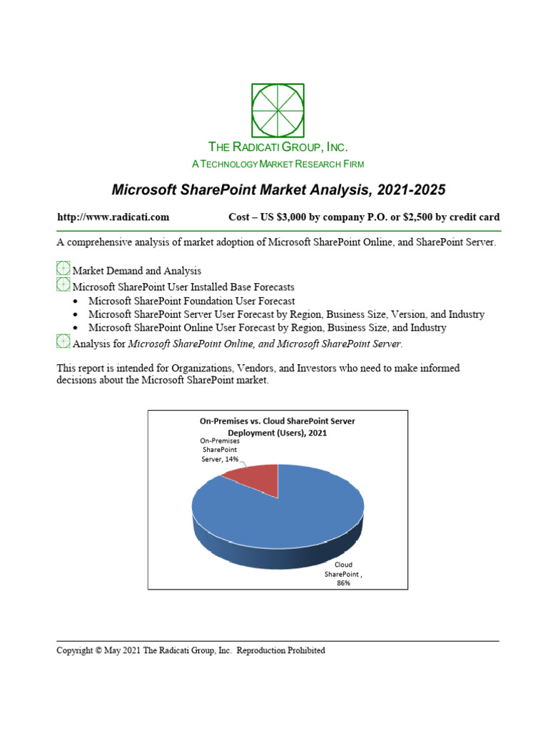Microsoft SharePoint Market Analysis 2021 2025 Brochure | PDF | Share ...
