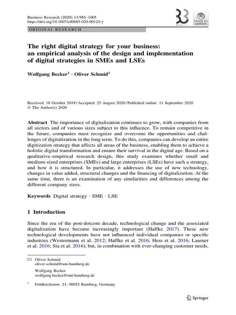 The Right Digital Strategy for Your Business | PDF | Qualitative ...