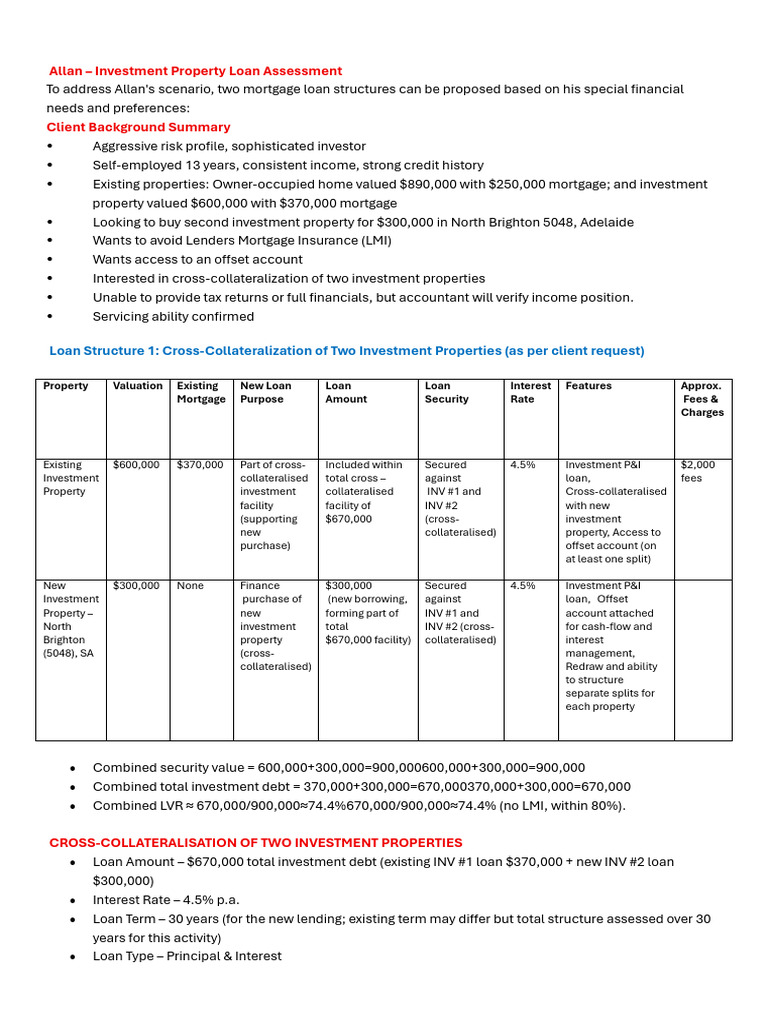 Allan Loan Structure | PDF | Loans | Mortgages