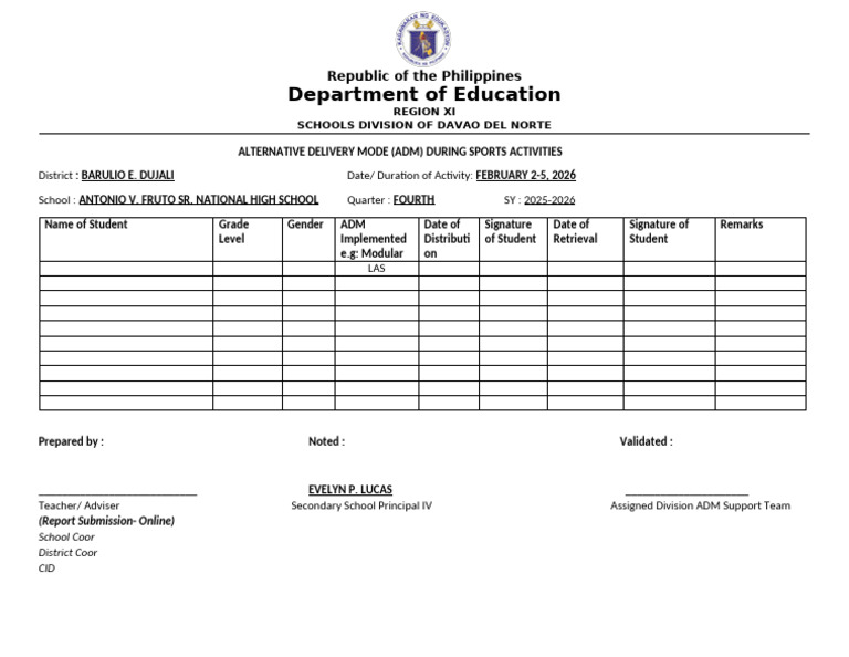 Adm Template Sports | PDF